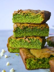 Moist and Soft Matcha Brownies - Cook with Chung